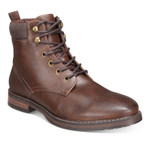Club Room | Shoes | Mens Fauxleather Laceup Dress Boots Tan | Poshmark